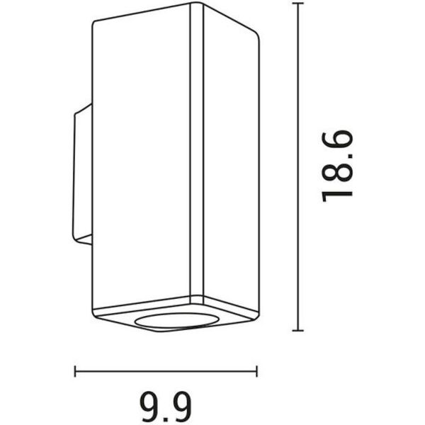 Eurolamp Array Απλικα Τοιχου Μονη Τετραγωνη Up-down Πλαστικη Gu10 Γκρι ...