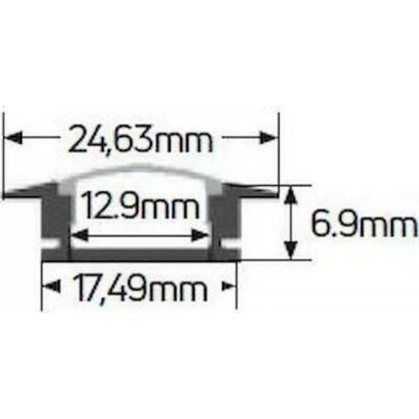 Geyer Προφιλ Αλουμινιου Al019 Για Led Εως 10mm - Λαμπες (ANA.GYR1024)