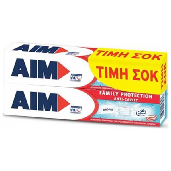 Οδοντοκρεμα Aim Family Protection (2χ75ml) - Οδοντοκρεμες (ANA.PRC1265)