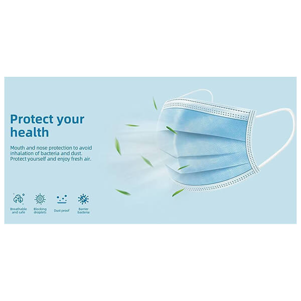 Μασκα Προστασιας 3-ply Non Woven Με Λαστιχο 50τμχ - Μασκα προστασιας ...
