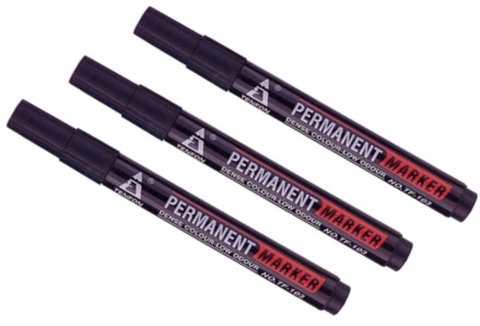 Ανεξιτηλος Μαρκαδορος Tenfon Μαυρο Χρωμα 3pcs - Marker (ANA.BKR02113)