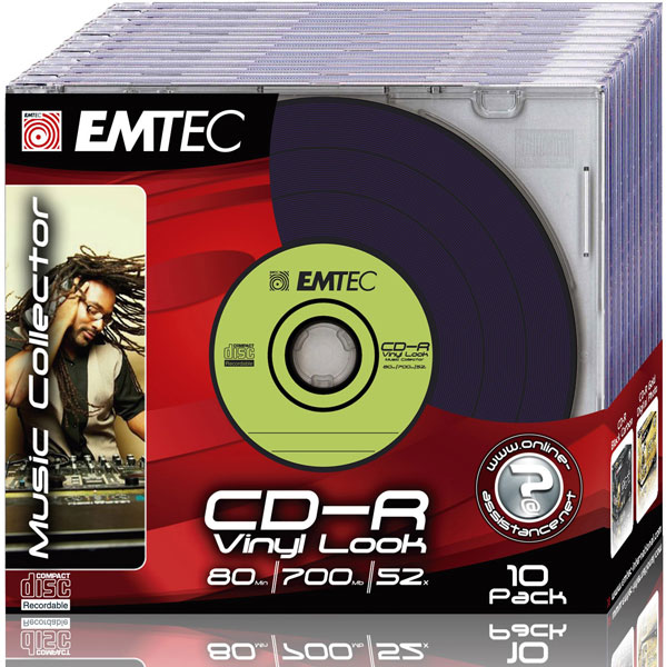 Emtec Cd-r 52x 80 Min 700mb Vinyl Look Slim Case 10pcs - Οπτικοι δισκοι (ANA.EMC0009)