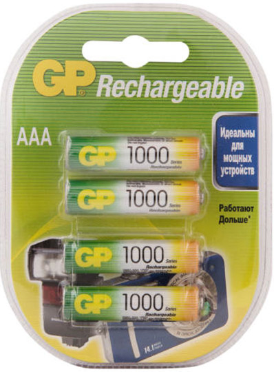 Rechargeable Battery Gp R03 Aaa 1000mah Nimh 4 Pcs Pack Gp Μπαταριες