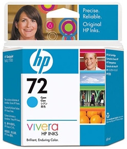Γνησιο Μελανι Hewlett Packard No 72 Vivera Κυανο (cyan) 69ml Με Oem ...