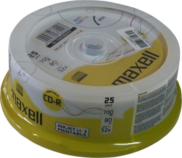 Maxell Cd-r 700mb 52x Full Face Printable Cakebox 25pcs - Οπτικοι ...