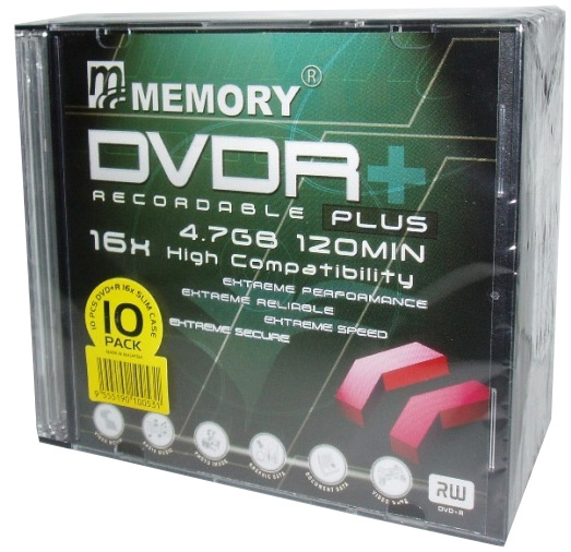 Memory Dvd+r 4,7gb 16x Slim Case 10pcs - Οπτικοι δισκοι (ANA.MEM0104)