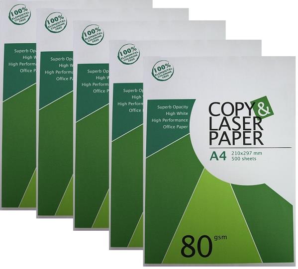 Φωτοαντιγραφικo Χαρτι Copy & Laser Fine Paper A4 80gr 5pcs 2500 Φυλλα ...