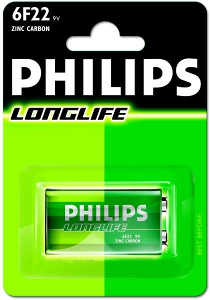 Μπαταρια Philips Longlife 9v (6f22) 1 Τεμ - Μπαταριες (ANA.PHI80518)