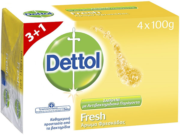 Dettol Σαπουνι Fresh Αντιβακτηριδιακο 100gr 3+1 Δωρο - Προιοντα ...