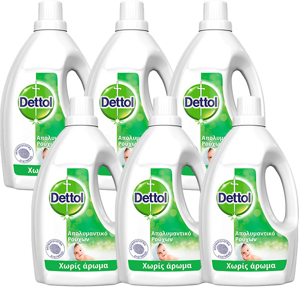 Dettol Απολυμαντικο Για Τα Ρουχα Χωρις Αρωμα Array 1,5 Lt 6τμχ ...