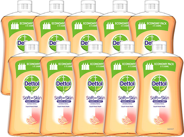 Dettol Αντιβακτηριδιακο Υγρο Κρεμοσαπουνο Ανταλλακτικο Grapefruit 750ml ...