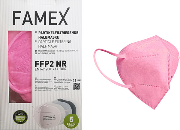 Μασκα Προστασιας Προσωπου Famex Ffp2 Για Παιδια & Εφηβους 8-16 Ετων Ροζ ...
