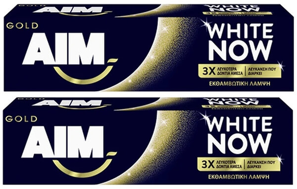 Οδοντοκρεμα Aim White Now Gold 75ml 2τεμ - Οδοντοκρεμες (ANA.PRC1629)