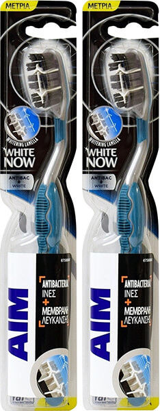 Οδοντοβουρτσα Aim White Now Antibac Μετρια 2τεμ - Οδοντοβουρτσες (ANA ...