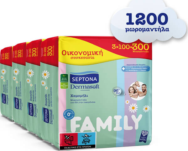 Μωρομαντηλα Septona Family Με Καπακι 4x3x100 1200 Μαντηλια ...