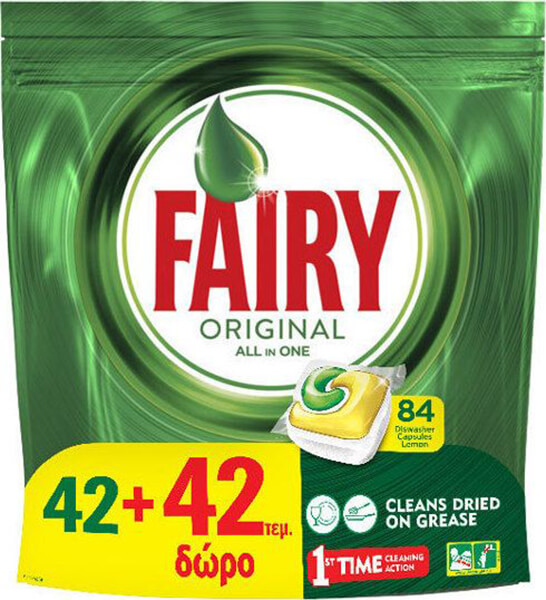 ΧχχFairy Caps Original Λεμονι (42+42τεμ) - Προιοντα καθαρισμου (ANA ...