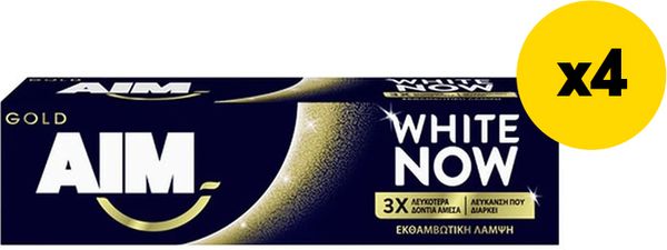 Οδοντοκρεμα Aim White Now Gold 300ml (4x75ml) - Οδοντοκρεμες (ANA.PRC2839)