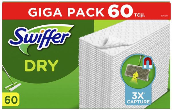 Swiffer Dry Πανακια 60τμχ Giga - Προιοντα καθαρισμου (ANA.PRC3783)