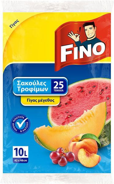 Fino Σακουλες Τροφιμων 10λτ 25τμχ - Προιοντα καθαρισμου (ANA.PRC4272)