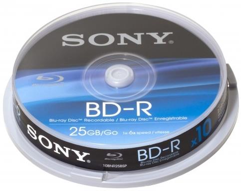 Sony Blu-ray Disc 25gb Bd-r 6x Cakebox 10pcs - Οπτικοι δισκοι (ANA.SON10012)