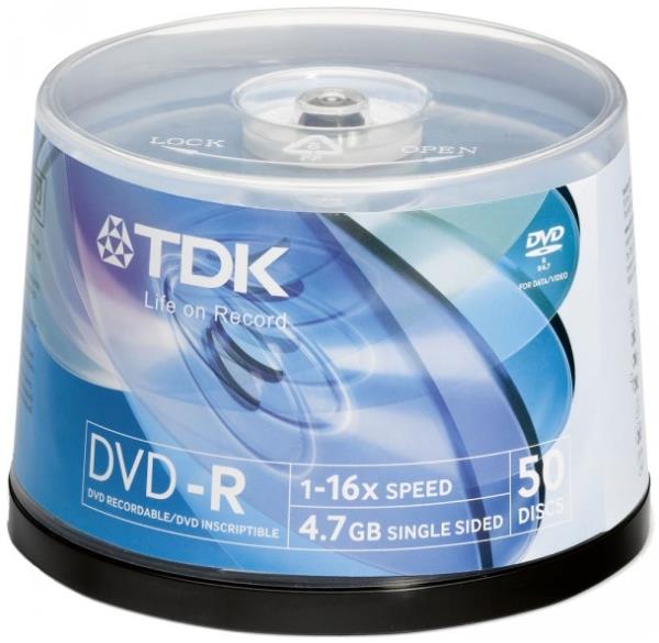 Tdk Dvd-r 16x 4.7gb Cakebox 50pcs - Οπτικοι δισκοι (ANA.TDK0013)