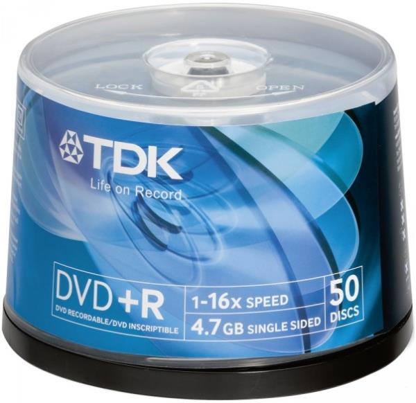 Tdk Dvd+r 16x 4.7gb Cakebox 50pcs - Οπτικοι δισκοι (ANA.TDK0015)