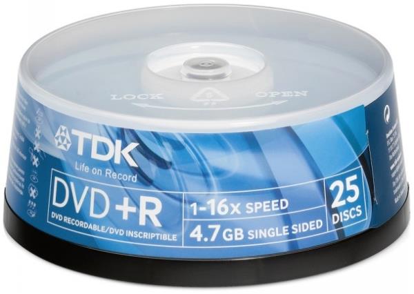 Tdk Dvd+r 16x 4.7gb Cakebox 25pcs - Οπτικοι δισκοι (ANA.TDK0020)