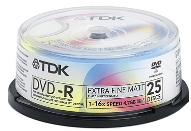 Tdk Dvd-r 16x 4.7 Gb Printable Cakebox 25pcs - Οπτικοι δισκοι (ANA.TDK0028)