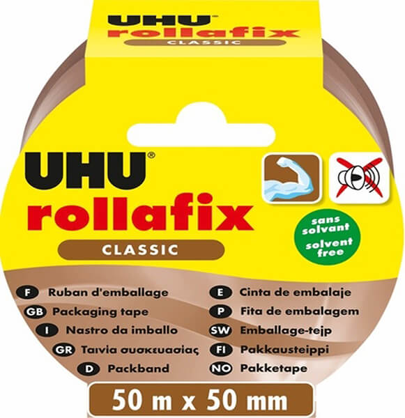 Uhu Ταινια Συσκευασιας Rollafix Αθορυβη Καφε 50mm X 50μ - Υλικα ...