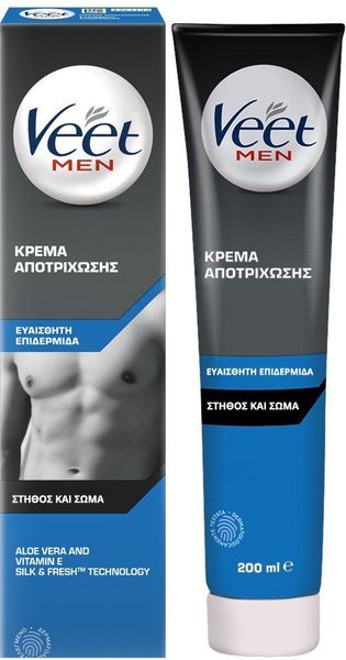 Veet For Men Sensitive 200 Ml - Κερια αποτριχωσης (ANA.VTE0004)