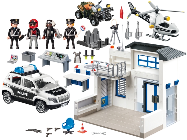 Playmobil 9372 Αστυνομικο Τμημα Με Περιπολικο Και Ελικοπτερο ...