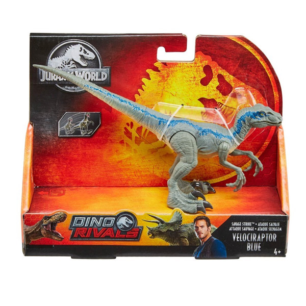 Mattel Jurassic World Dino Rivals Savage Strike - Velociraptor Blue ...