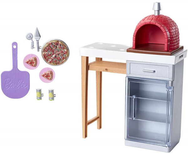 Mattel Barbie Furniture And Accessories - Brick Pizza Oven Playset ...