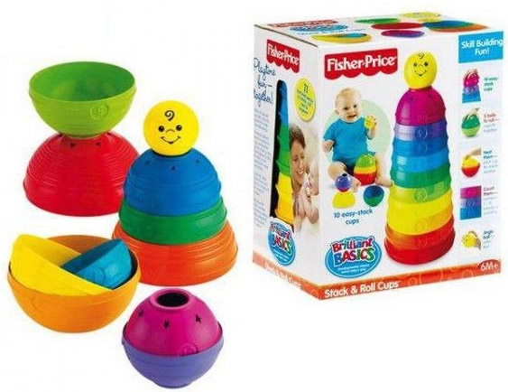 ***fisher Price Brilliant Basics Stack Roll Cups (w4472) - Εκπαιδευτικα ...