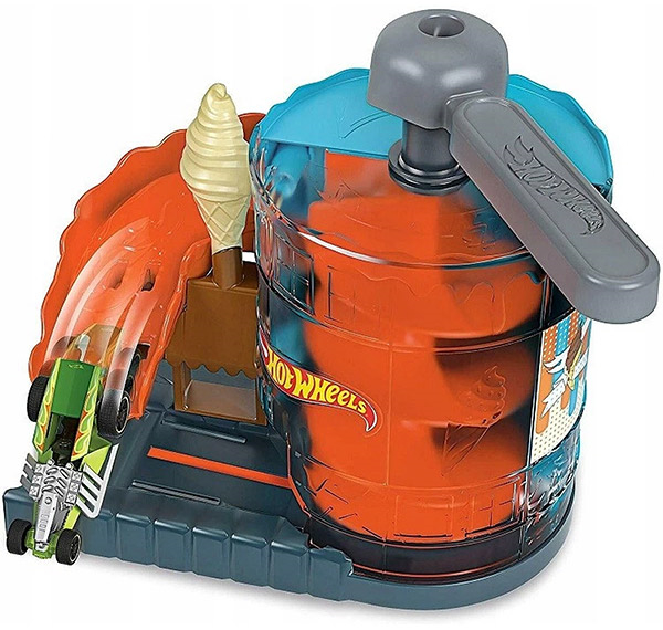 Hot Wheels City Vs Robo Beasts - Downtown Ice Cream Meltdown Playset ...