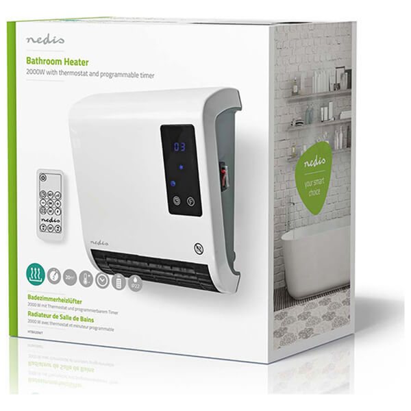 Αεροθερμο Μπανιου Επιτοιχιο 2000w Nedis Htba20wt - Αεροθερμα (HAP.004304)