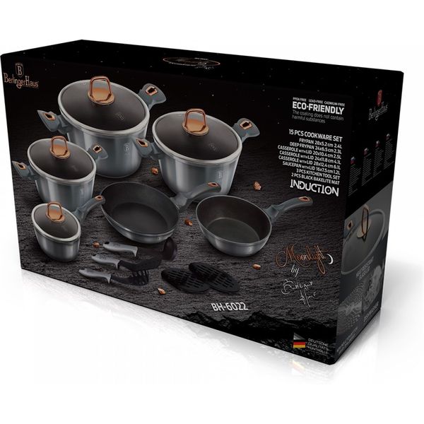 Σετ Μαγειρικων Σκευων Με Τριπλη Επιστρωση Απο Τιτανιο Berlinger Haus 15 ...