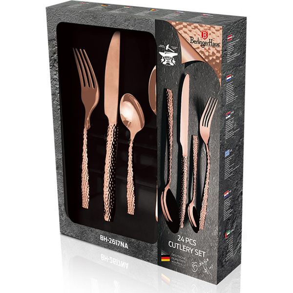 Σετ Μαχαιροπιρουνα 24 Τμχ. Inox Σε Rose Gold Berlinger Haus Bh-2617na ...