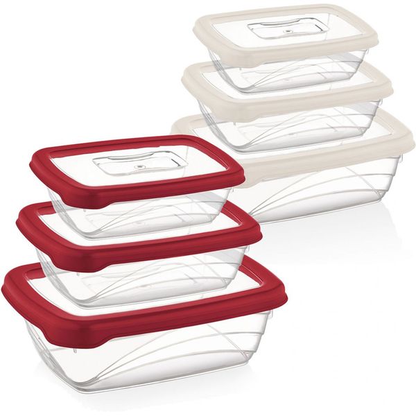 Herzberg Σετ 3 Πλαστικα Bpa Free Δοχεια Φαγητου Με Καπακια Hg-l764red ...