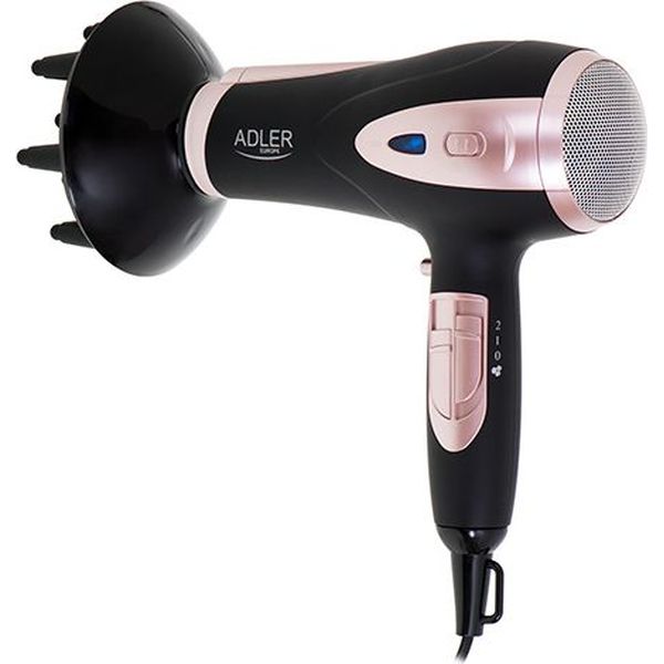 Adler Πιστολακι Μαλλιων Ad 2248 2200w Ιον + Φυσουνα Μαυρο/ροζ - Σεσουαρ ...