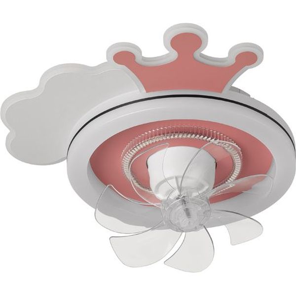 Eurolamp Ανεμιστηρας Οροφης Παιδικος Κορωνα Ροζ 15w Led 65w Rc 300 ...
