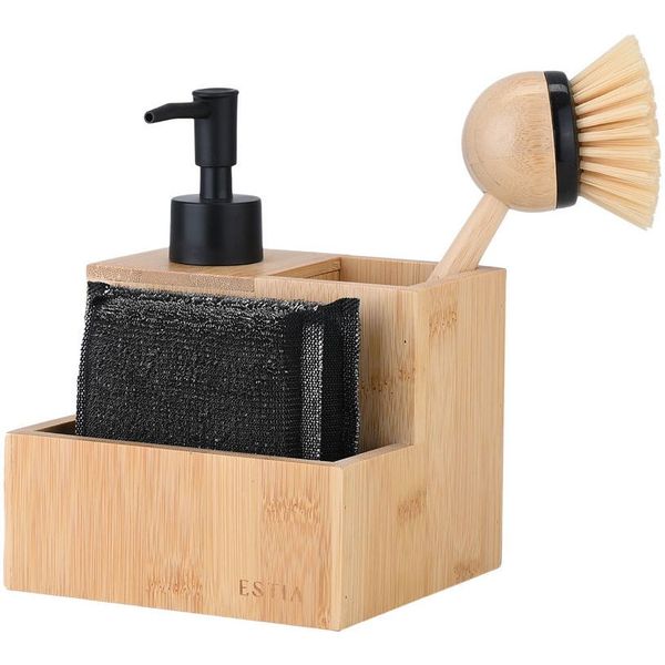 Estia Δοχειο Υγρου Πιατων Bamboo Essentials Με Σφουγγαρια Και Βουρτσα ...