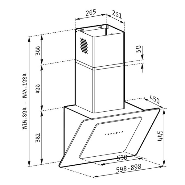 Απορροφητηρας Pyramis Fiero Λευκος 60cm - Απορροφητηρες (HAP.708612)
