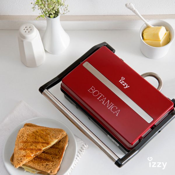 Τοστιερα 800w Izzy Botanica Iz-2005 Red - Τοστιερες (HAP.710166)