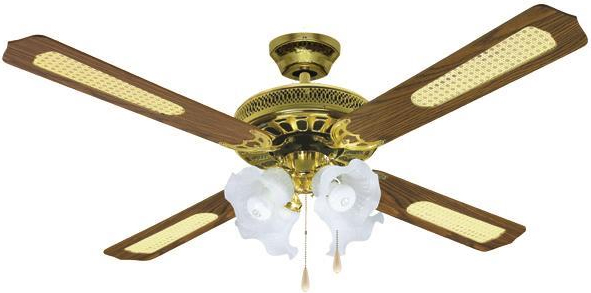 Ανεμιστηρας Οροφης 70w Eurolamp 147-29004 Με 4 Φωτα E27 Καφε/χρυσος ...