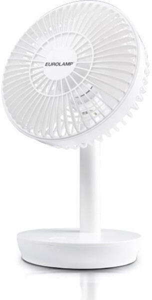 Ανεμιστηρας Επιτραπεζιος 9w Eurolamp 300-20508 Επαναφορτιζομενος Λευκος ...
