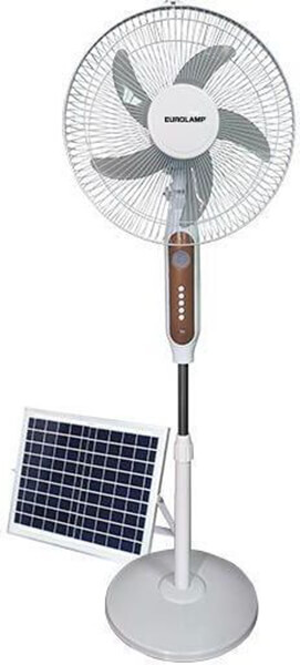Ανεμιστηρας Ορθοστατης 15w Eurolamp 300-20017 Λευκο Ηλιακο Πανελ ...