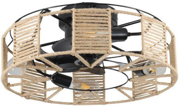 Ανεμιστηρας Οροφης 20w Eurolamp 300-25055 Με Πλεκτο Νημα Κανναβης ...