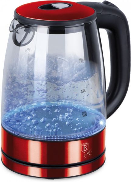 Berlinger Haus Γυαλινος Βραστηρας Νερου 1.7l 2200w Burgundy Edition Bh ...
