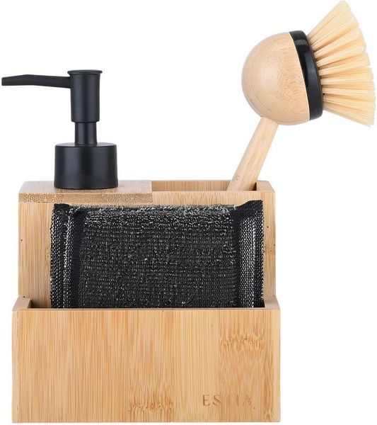 Estia Δοχειο Υγρου Πιατων Bamboo Essentials Με Σφουγγαρια Και Βουρτσα ...